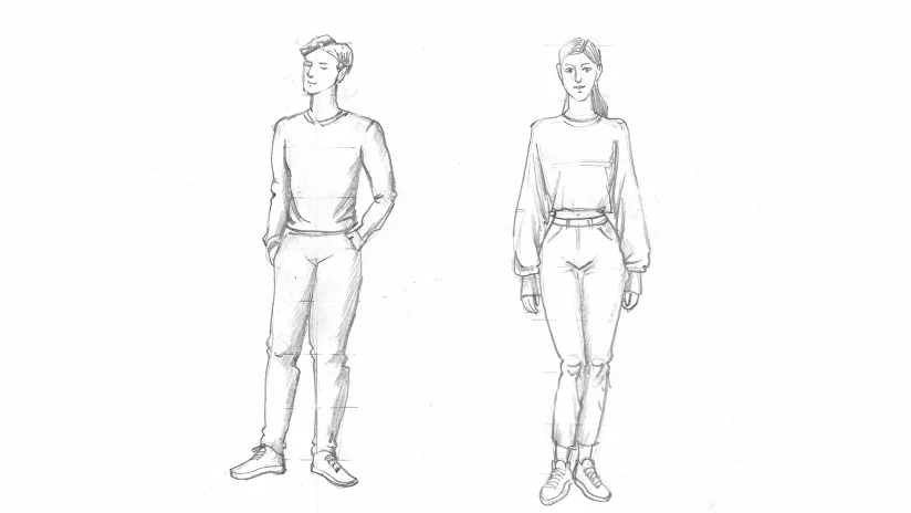 how to draw a human with clothes