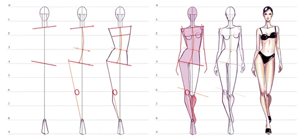 how to draw a body with clothes step by step