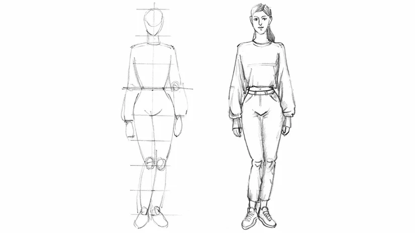 how to draw a womans body with clothes